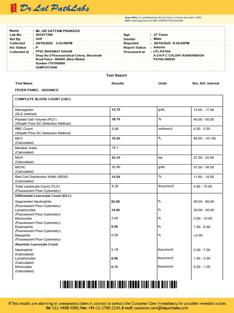 Comprehensive Blood and Urine Test Report | PDF | White Blood Cell ...