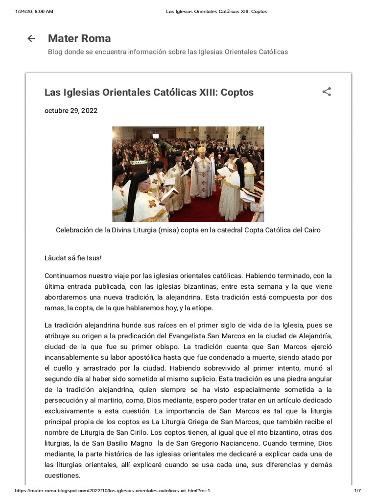 Las Iglesias Orientales Católicas XIII_ Coptos | PDF | Iglesia Católica ...
