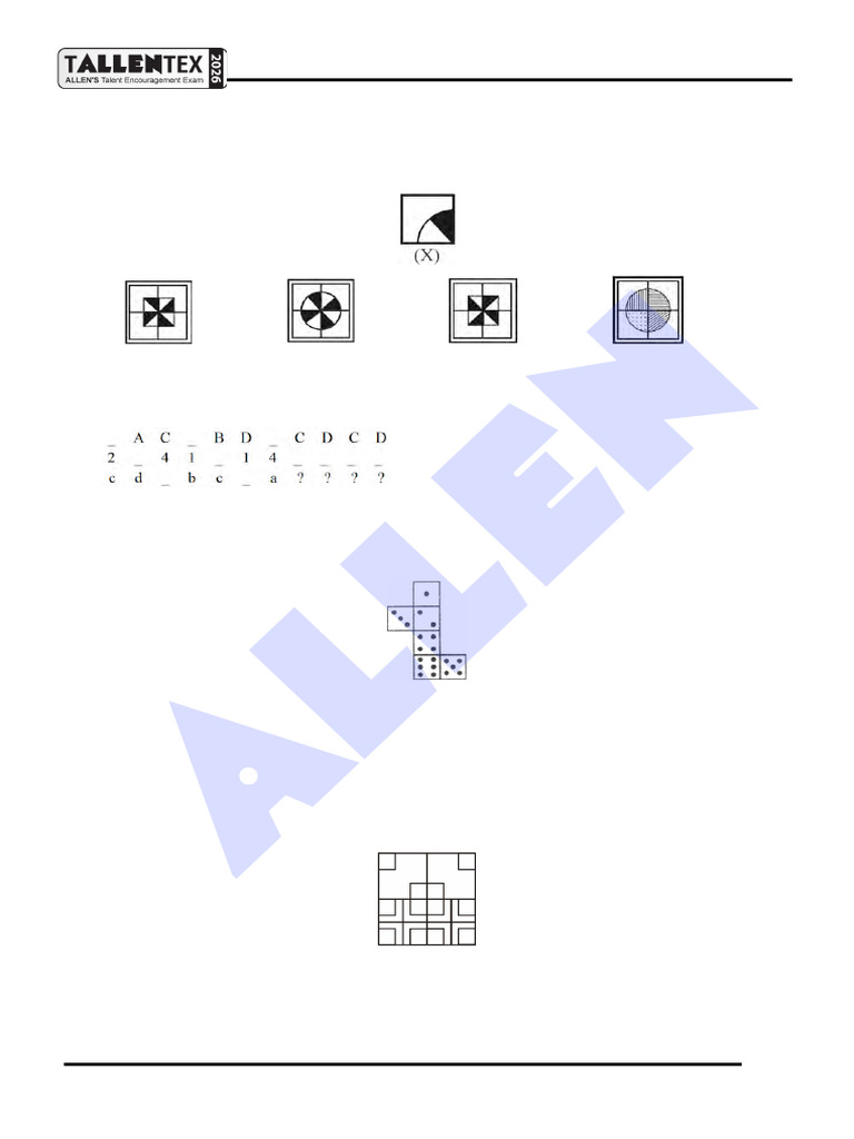 Sample Paper Tallentex Class 9th Pages 12 | PDF