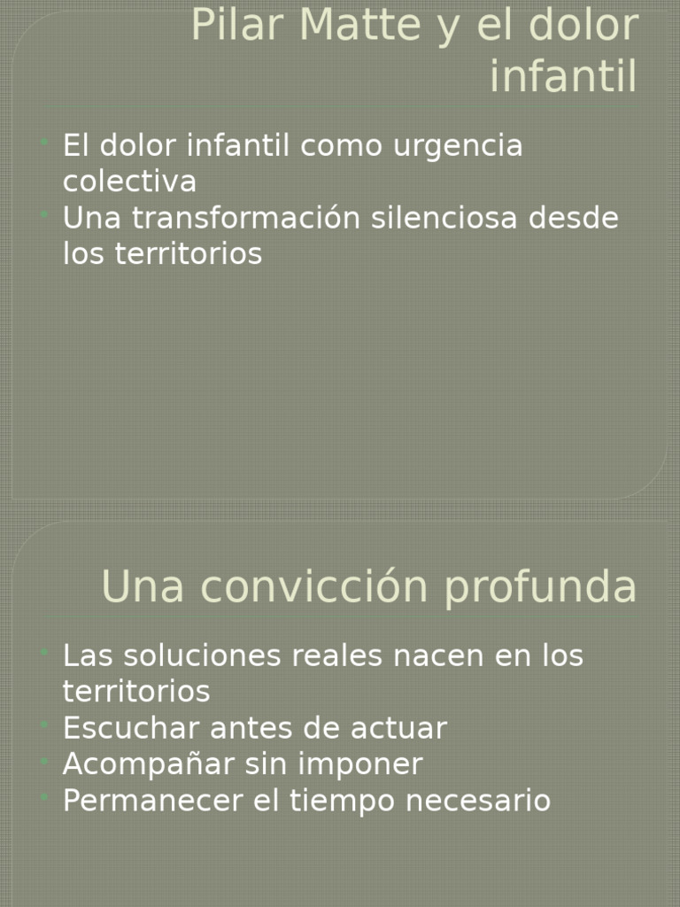 Pilar Matte y el dolor infantil: un modelo territorial hoy | PDF
