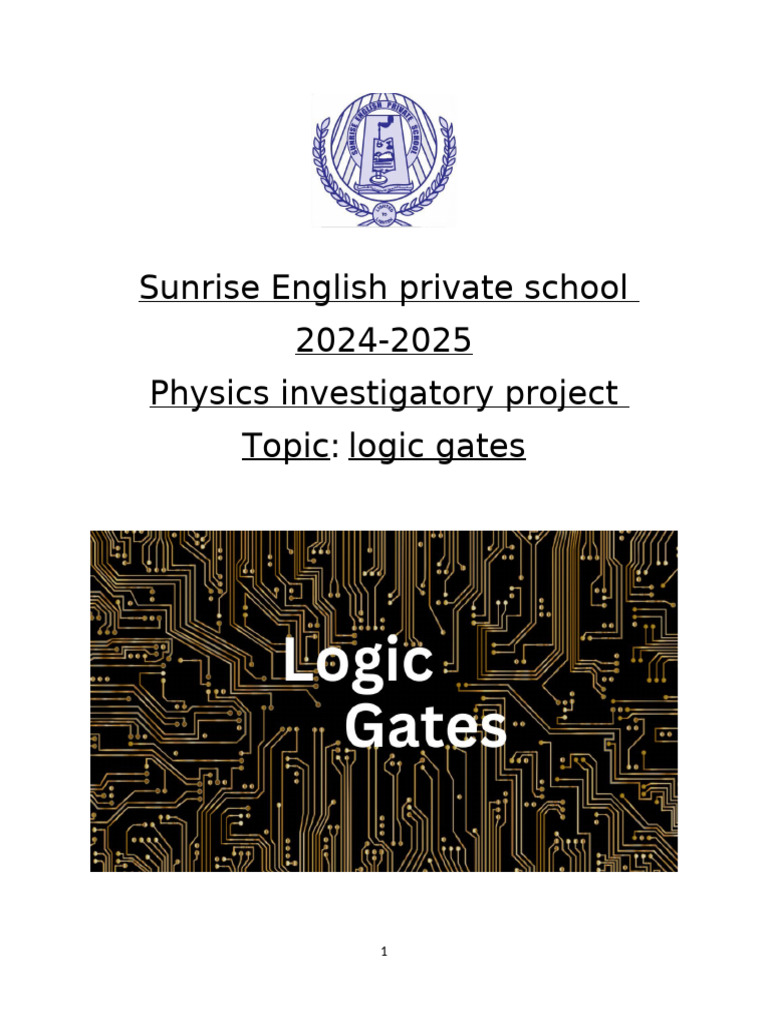 Logic Gates Project for Physics Class 12 | PDF | Logic Gate | Digital ...