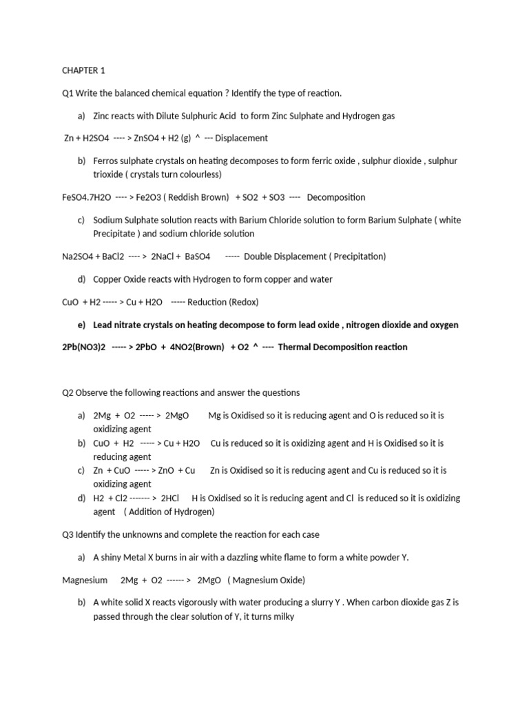 10 Th Science Mid Term Revision | PDF | Sodium Carbonate | Chlorine