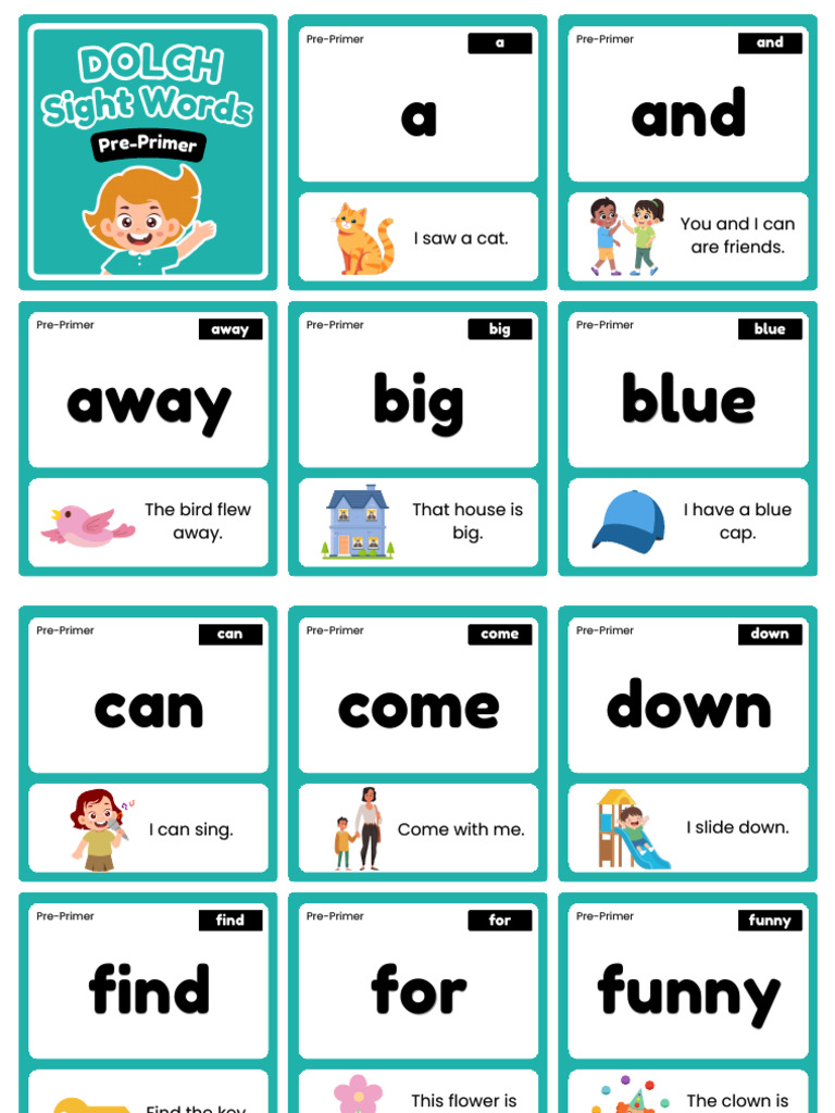 Pre-Primer Sight Words for Kids | PDF