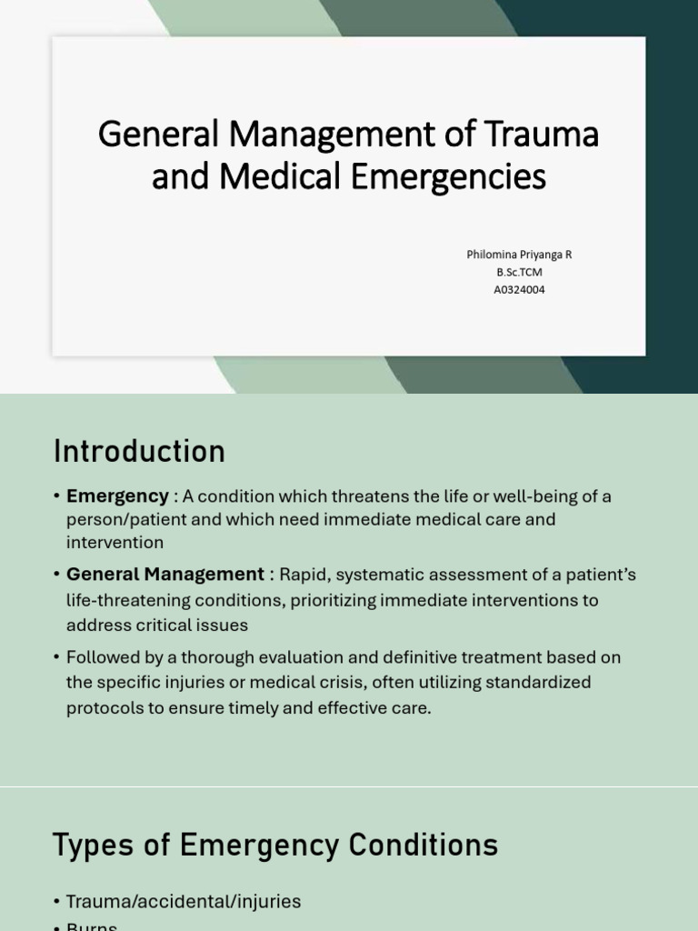Trauma and Emergency Medical Management | PDF | Burn | Myocardial ...