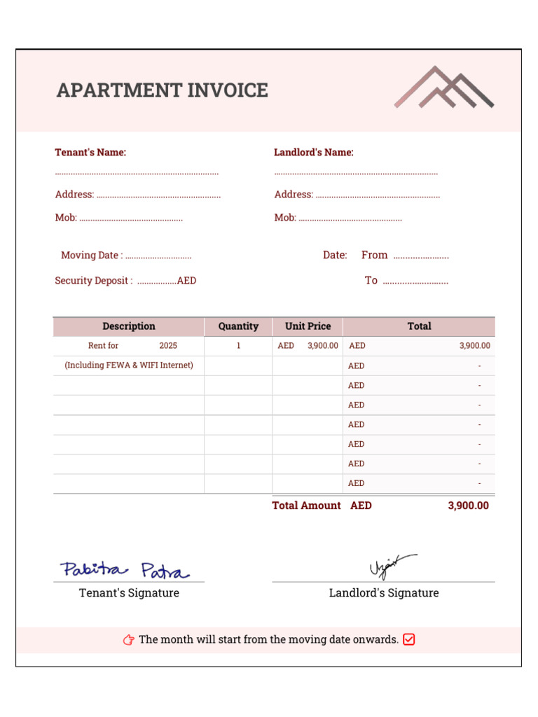 ApartmentRent-Invoice December 2025 PABITRA | PDF | Landlord | Urban