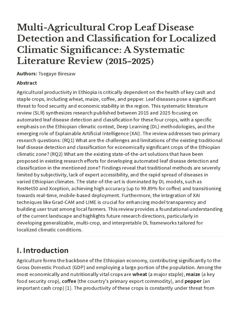 Multi-Agricultural Crop Leaf Disease Detection and Classification for ...