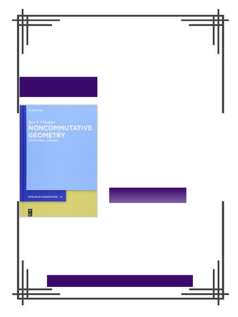 Noncommutative Geometry A Functorial Approach 1st Edition Igor V ...