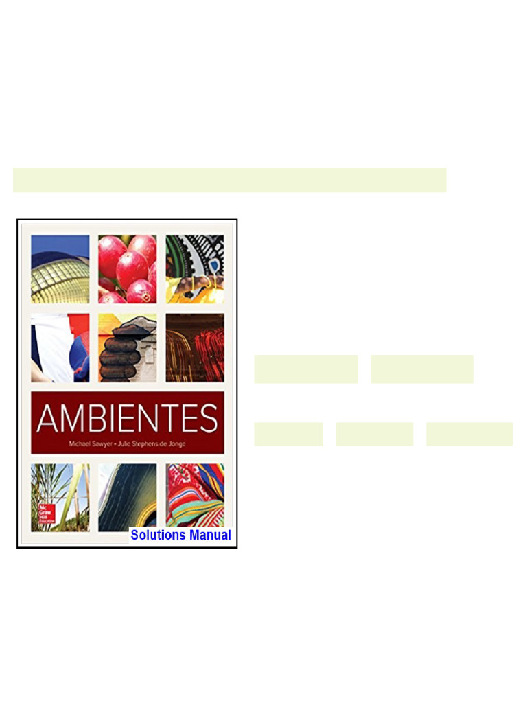 Ambientes 1st Edition Sawyer Solutions Manual full | PDF | Estudios de ...