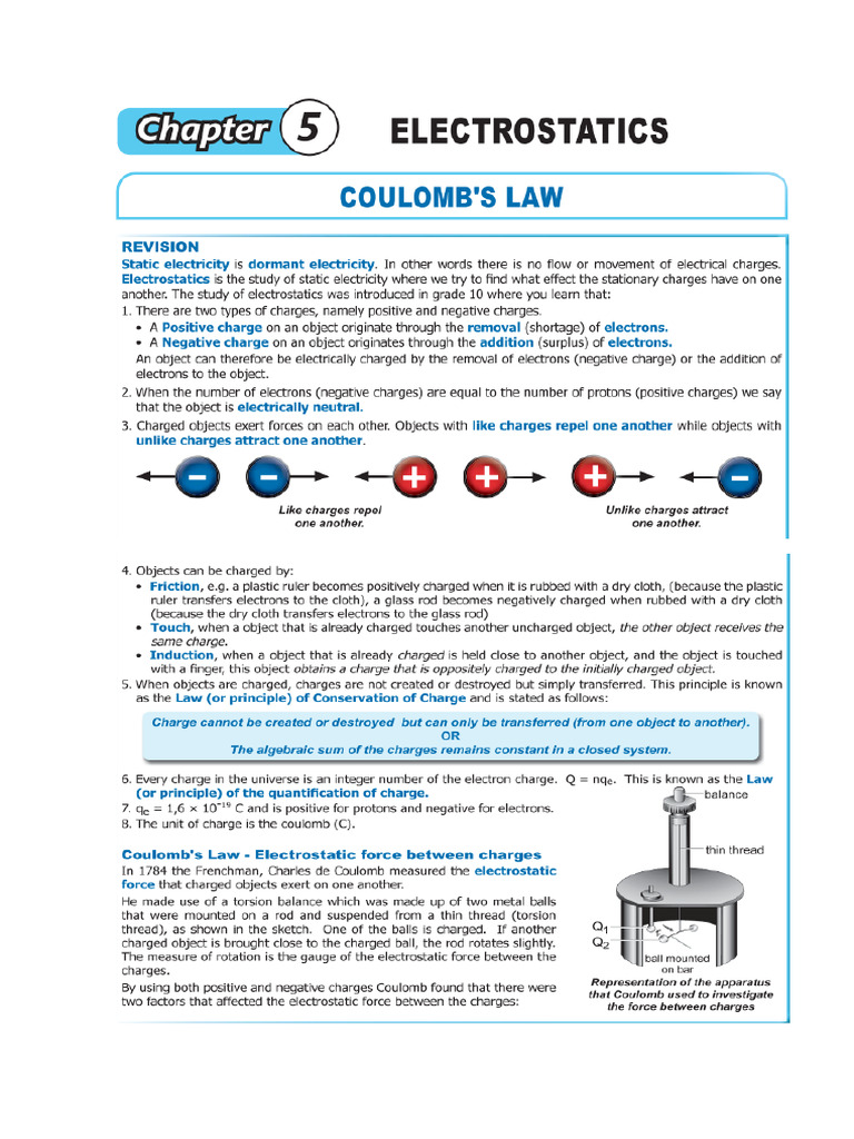 Electrostatics: Coulomb's Law Lesson Plan | PDF | Electric Charge | Force