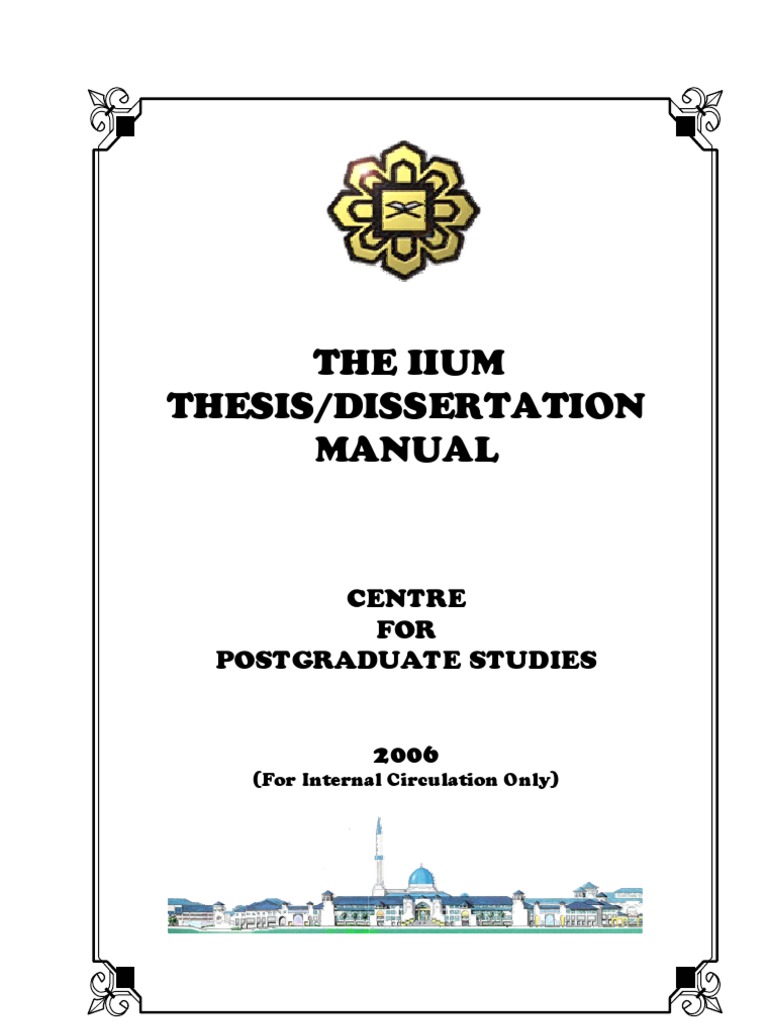 IIUM Thesis Manual 2006 | PDF | Thesis | Quotation Mark