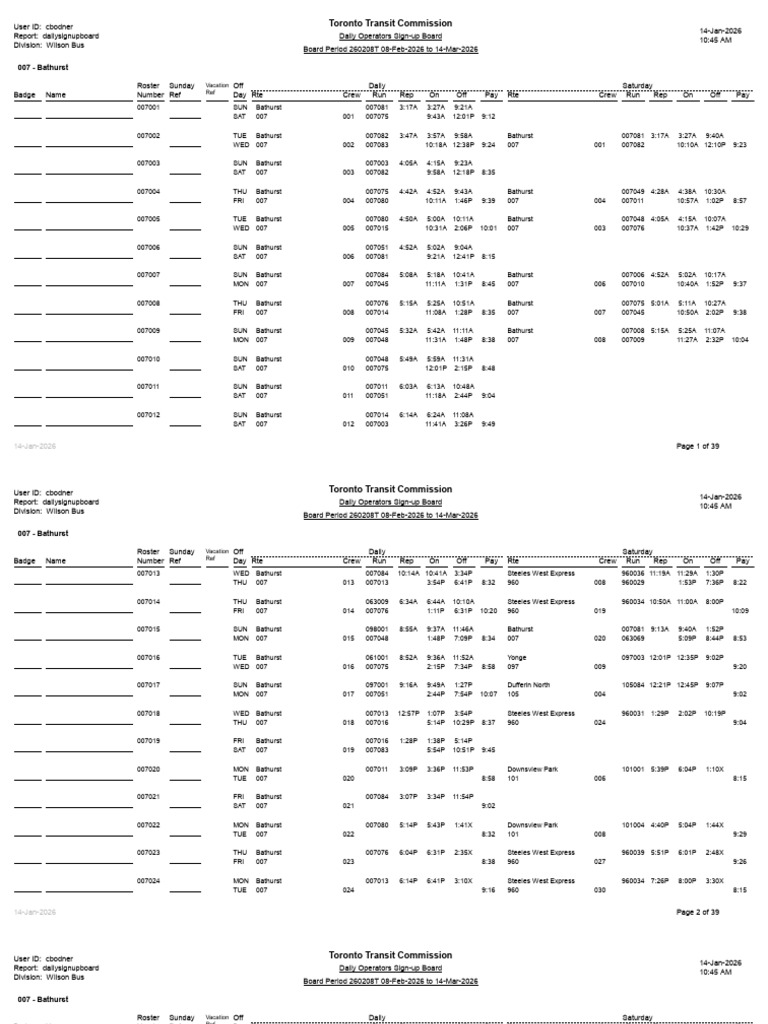 GeneratedReport_32419_Upcoming Daily Sign Up Board | PDF