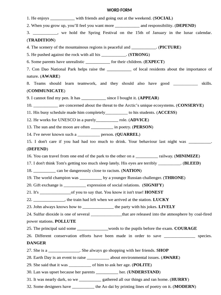WORD FORM 8 | PDF