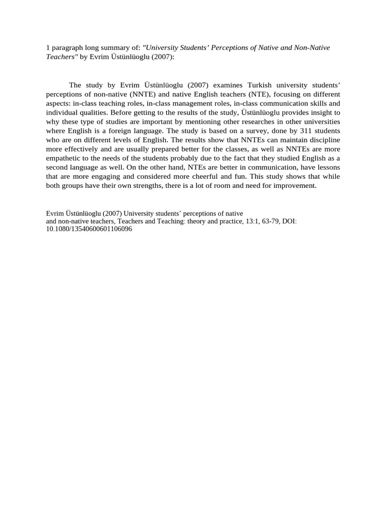 Summary of an Article in 1 Paragraph (1.) | PDF
