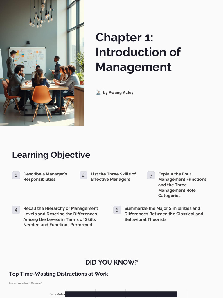 Chapter 1 - Introduction of Management | PDF | Leadership | Organizational Behavior
