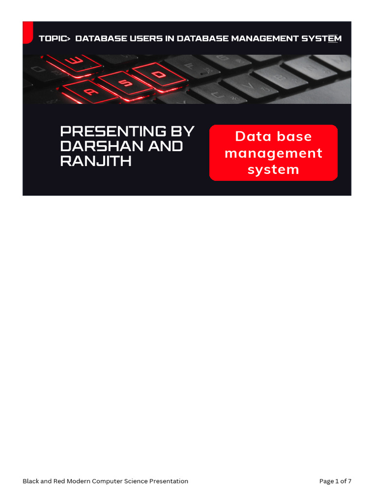 Types of Database Users Explained | PDF | Databases | Information ...