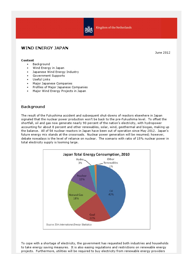 Japan's Wind Energy Landscape 2012 | PDF | Wind Power | Renewable Energy