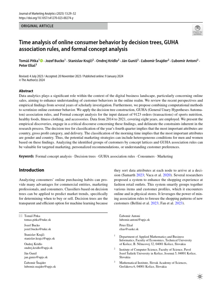 Time Analysis of Online Consumer Behavior | PDF | Consumer Behaviour | Data