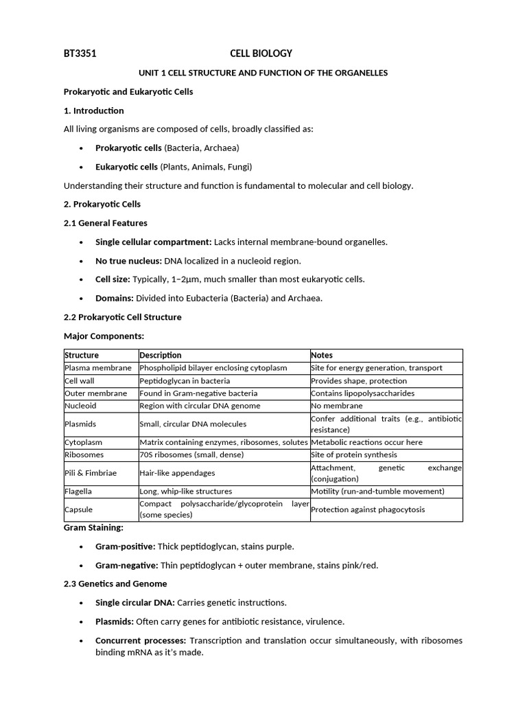 CELL BIOLOGY - Lecture Notes | PDF | Cell Adhesion | Mitosis