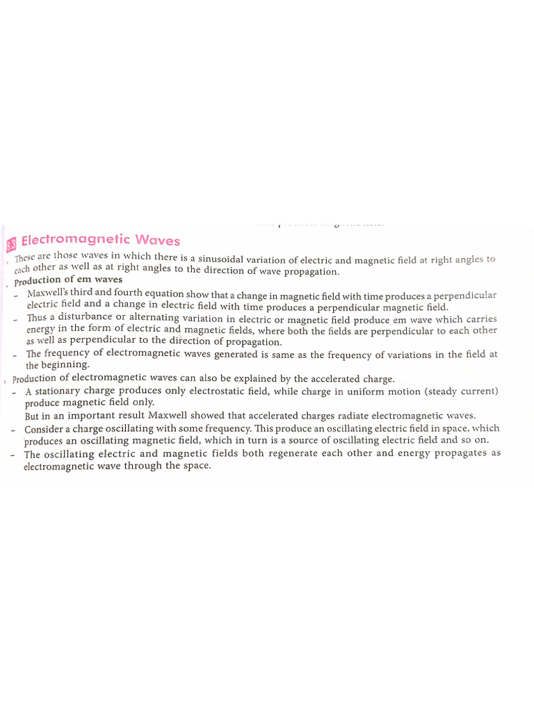 Electromagnetic Waves (Entrance) Class11th Physics. | PDF