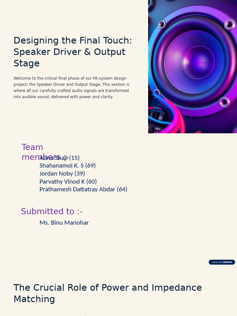 Speaker Driver & Output Stage Design | PDF | Loudspeaker | Amplifier