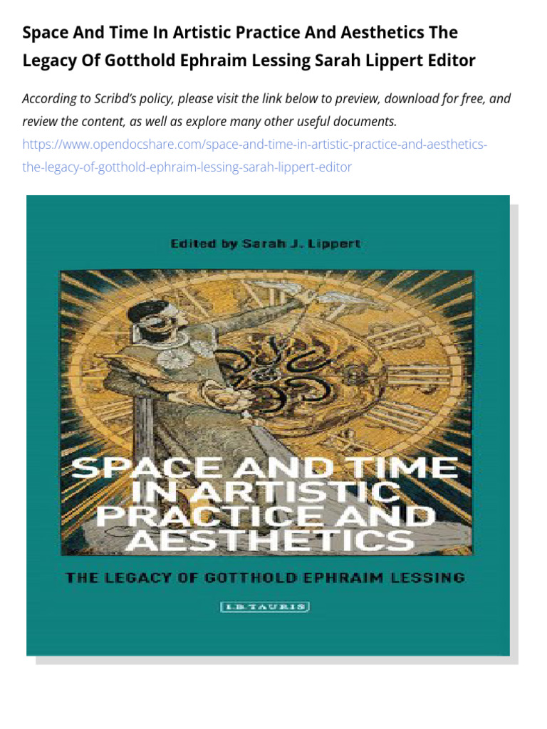 Space And Time In Artistic Practice And Aesthetics The Legacy Of ...