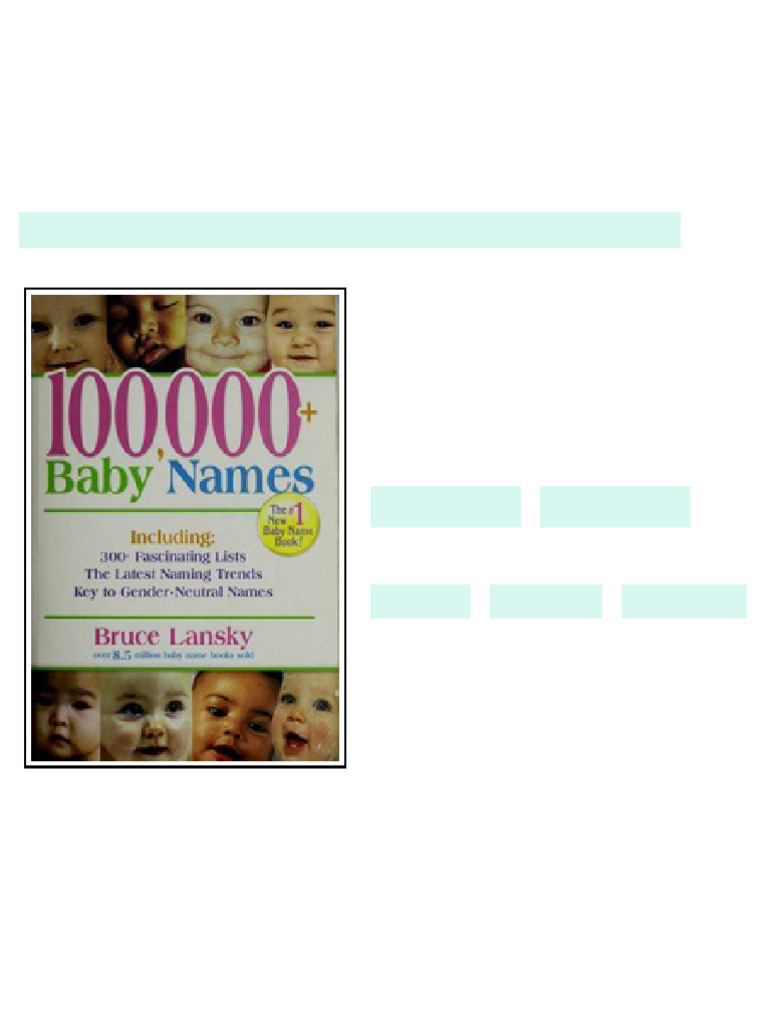 100,000+ baby names all chapters in ebook form | PDF