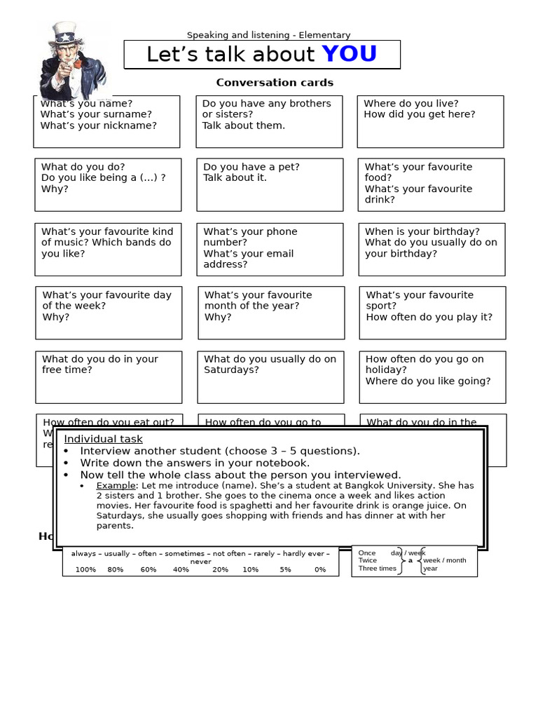 Lets Talk About You Fun Activities | PDF