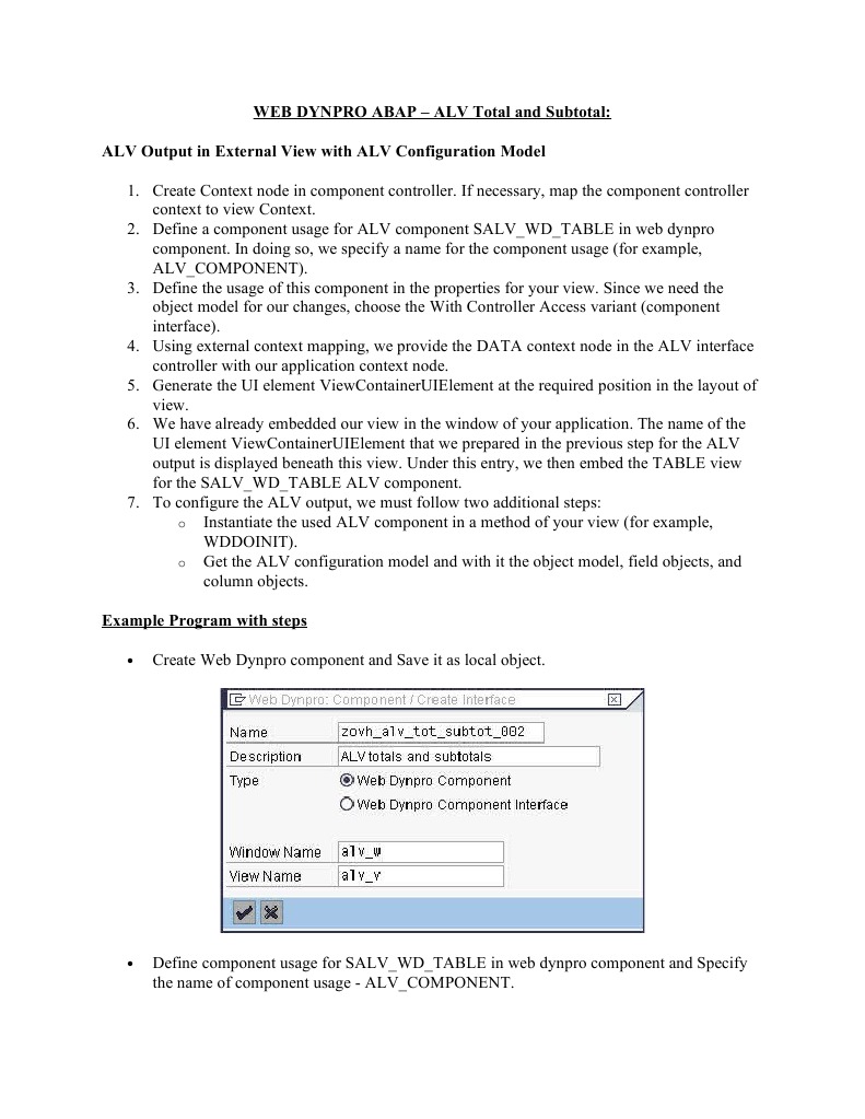 ALV Table Total and Subtotal | PDF | Component Based Software ...