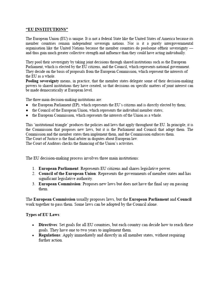 Eu Institutions(1) | PDF | Government | Public Law