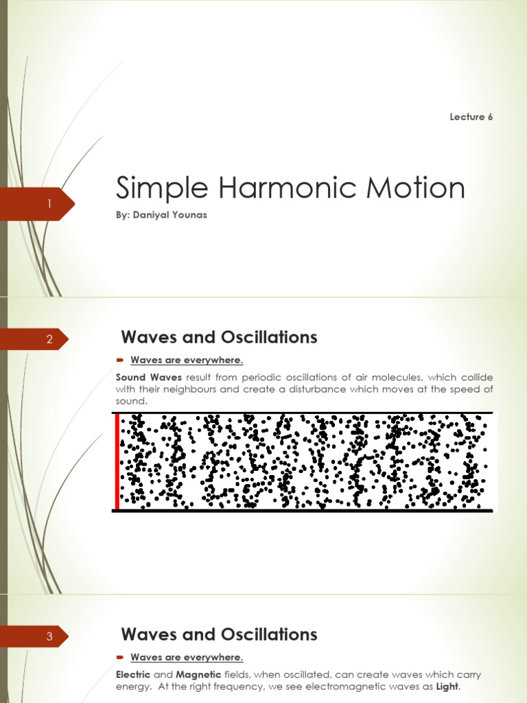 Lecture 6 - Simple Harmonic Motion | PDF | Oscillation | Phase (Waves)
