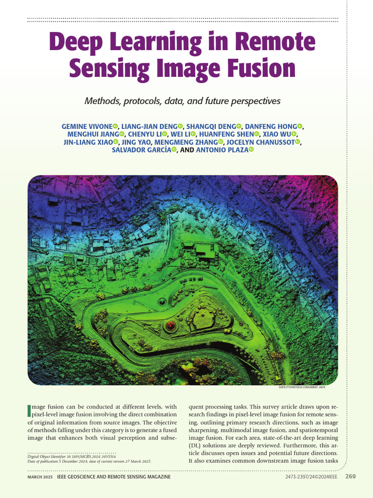 Deep Learning for Remote Sensing Fusion | PDF | Remote Sensing | Imaging