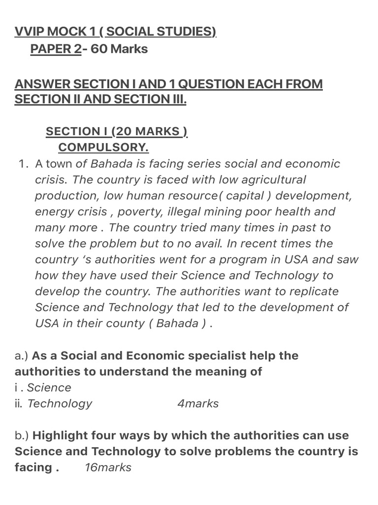 VVIP Social Studies Mock Exam Guide | PDF
