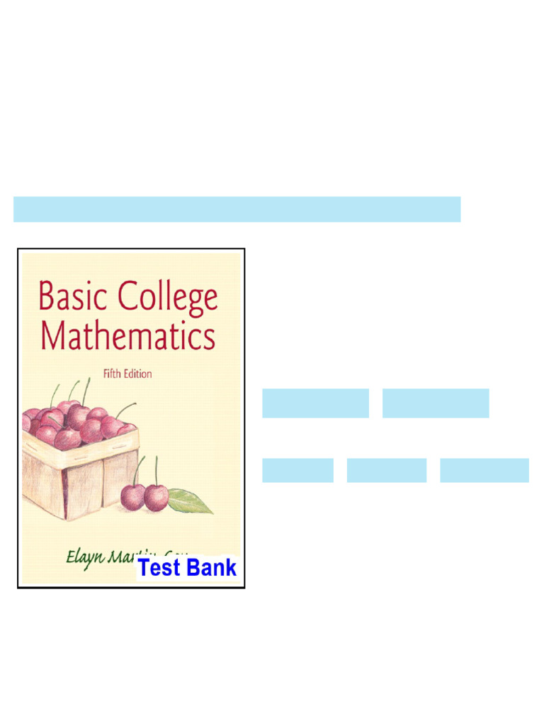 Basic College Mathematics 5th Edition Martin Gay Test Bank digital ...