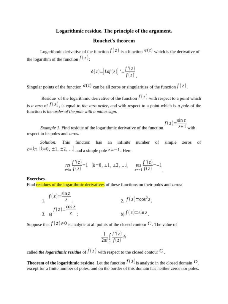 Complex Analysis Lecture 16 Rouchet Theorem | PDF | Mathematical Analysis | Abstract Algebra