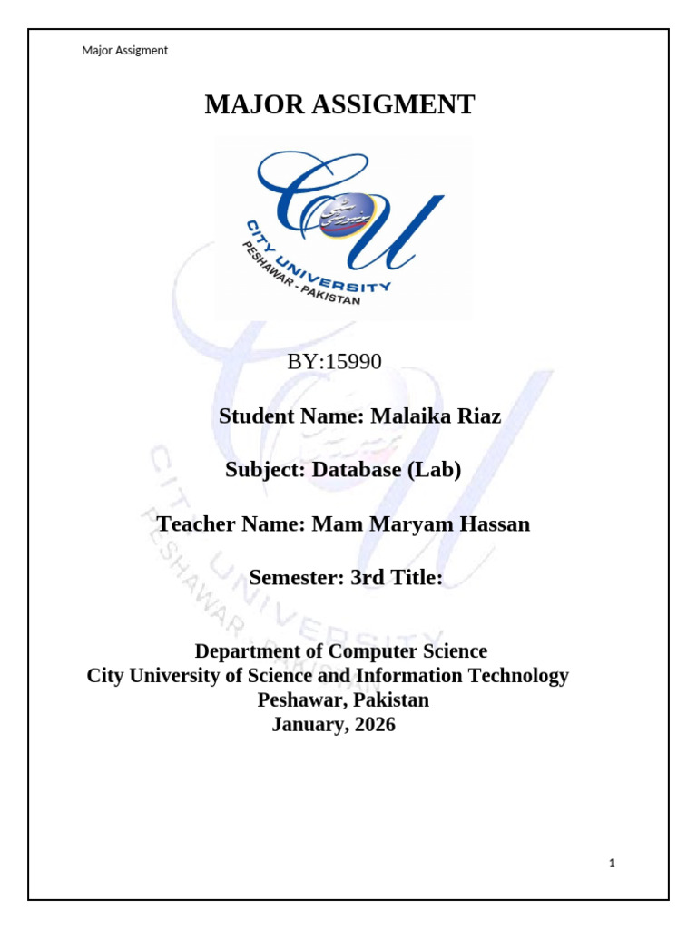 Major Assignment 11 | PDF | Databases | Libraries