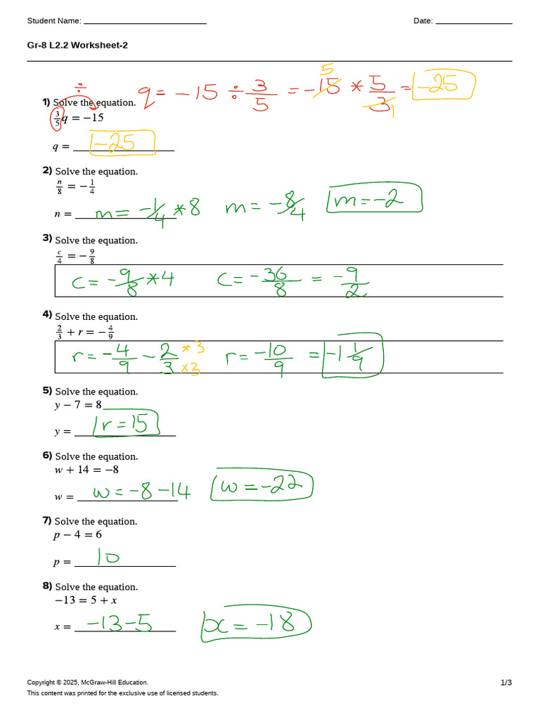 Worksheet | PDF