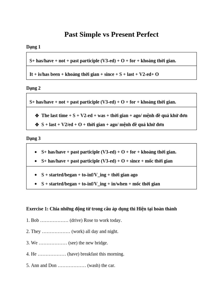 Past Simple vs Present Perfect_lop-11 | PDF | Syntax | Language Mechanics