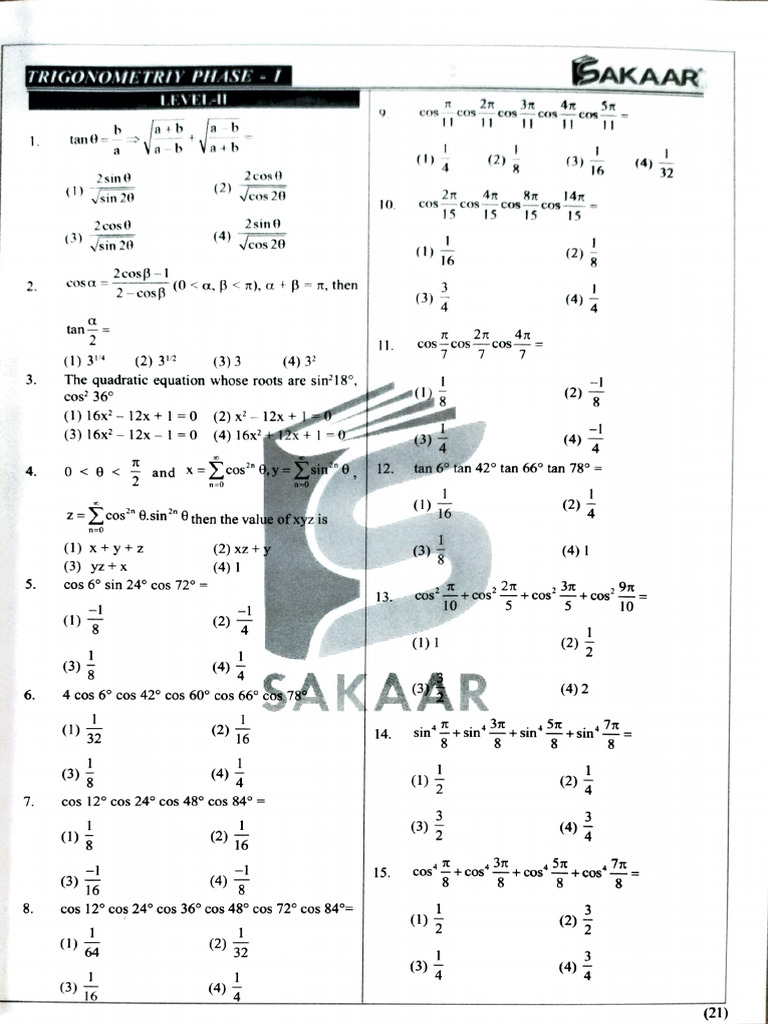 transformation class 11 module of sakkar pcmb trigo phase 1 | PDF ...