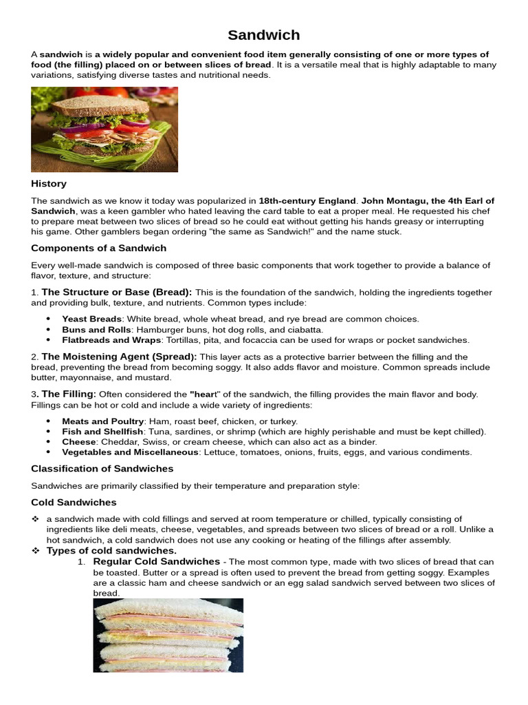 Sandwich | PDF | Sandwich | Breads