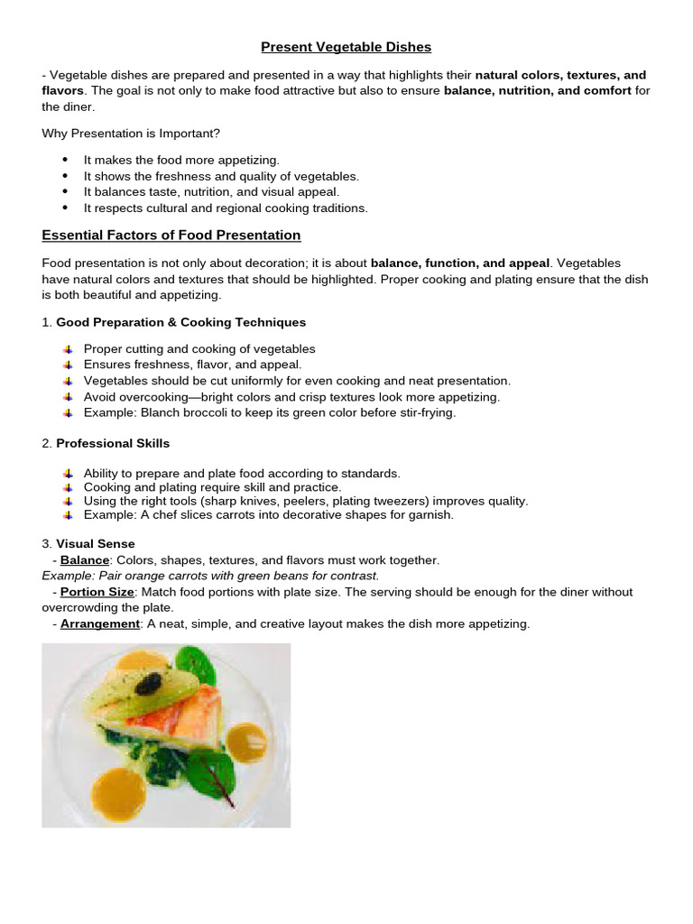 Creative Vegetable Dish Presentation | PDF | Cooking | Vegetables