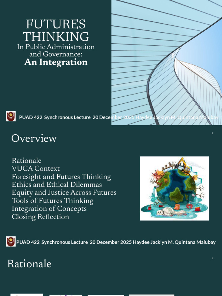 Futures Thinking in Public Governance | PDF