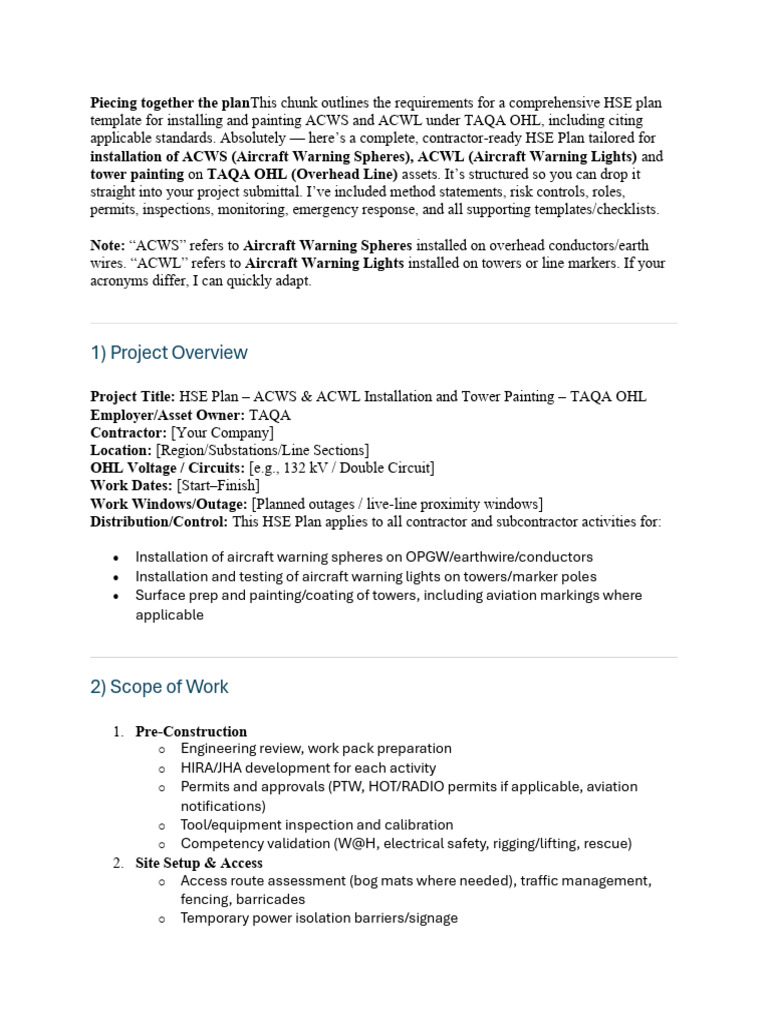 hse plan | PDF | Safety