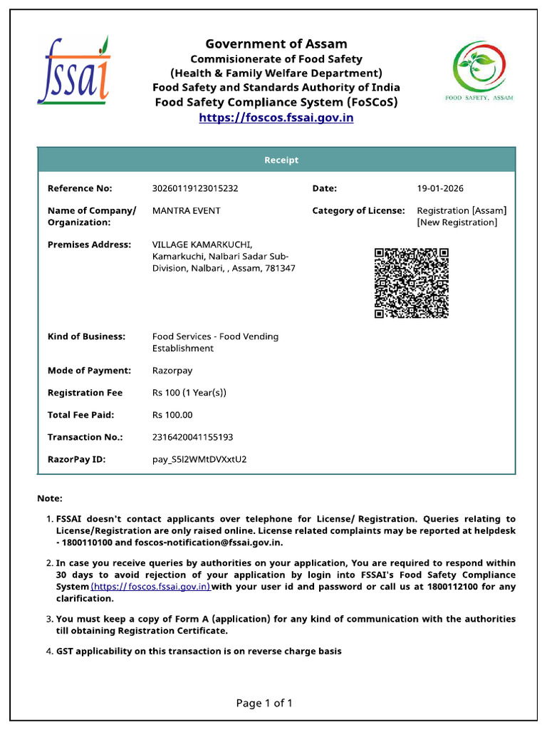 Food License Application (2) | PDF