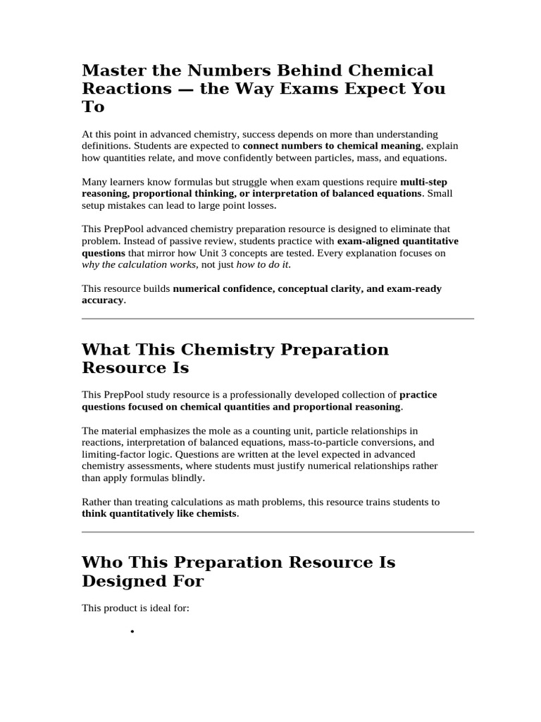 Master the Numbers Behind Chemical Reactions — the Way Exams Expect You ...
