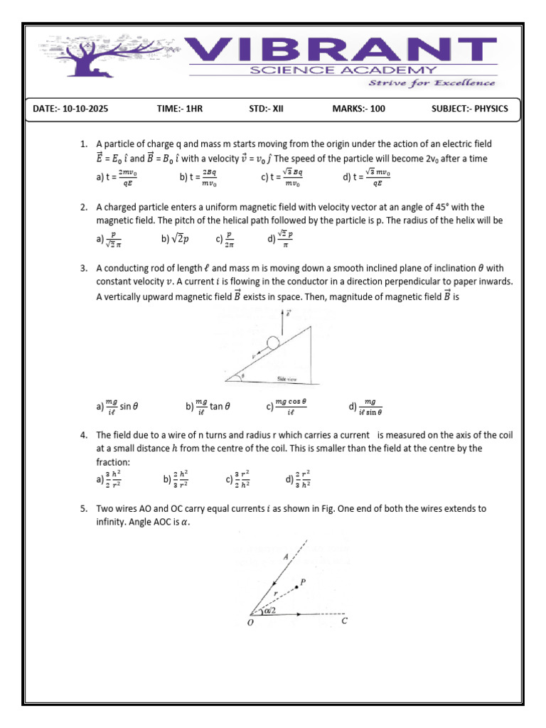 Physics Problems on Electric and Magnetic Fields | PDF | Force ...