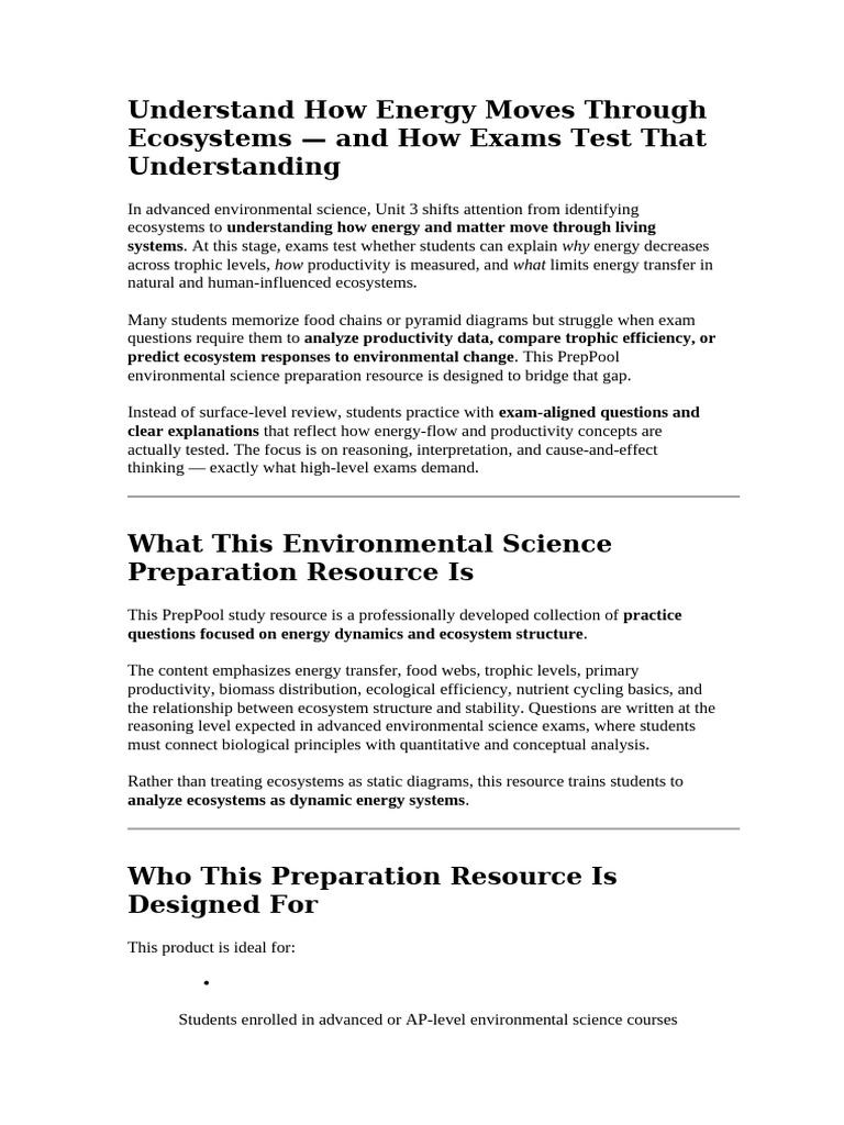 Understand How Energy Moves Through Ecosystems — and How Exams Test ...