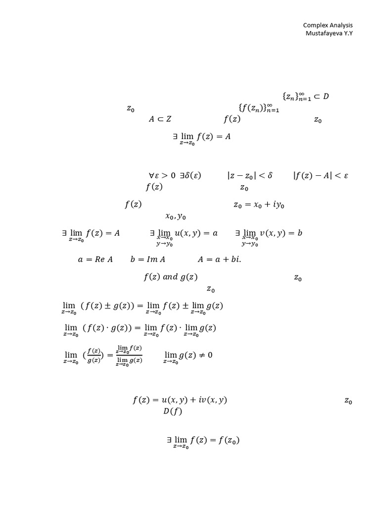 Complex_analysis_Lecture_6_The Limit and Continuity of Function of Complex Variable (1) | PDF ...