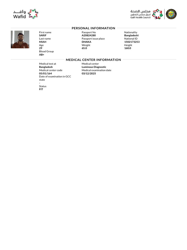 Medical Status (1) | PDF