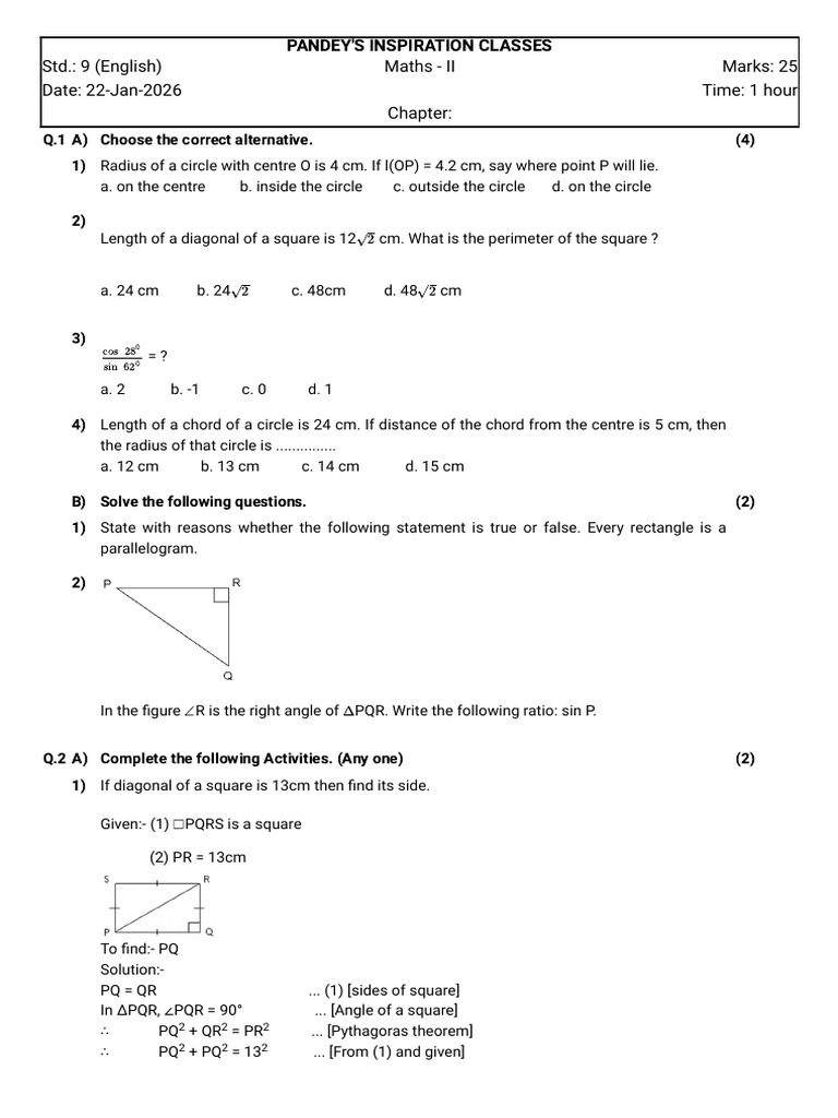 geo9Q | PDF | Circle | Triangle Geometry