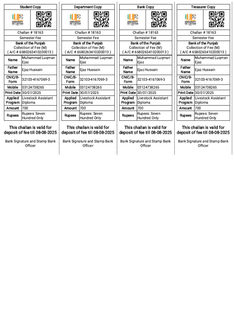 Bank Challan | PDF | Service Industries | Government Of India